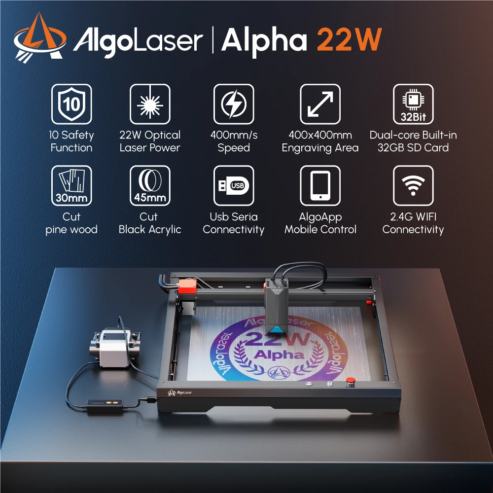 AlgoLaser-Alpha-20W-Laser-Cutter-Engraver-400mm-S-Phone-Offline-500 ...