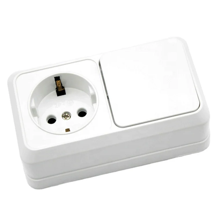 Horizontal-model-Surface-type-Wall-Switch-with-Schuko-Socket-European ...