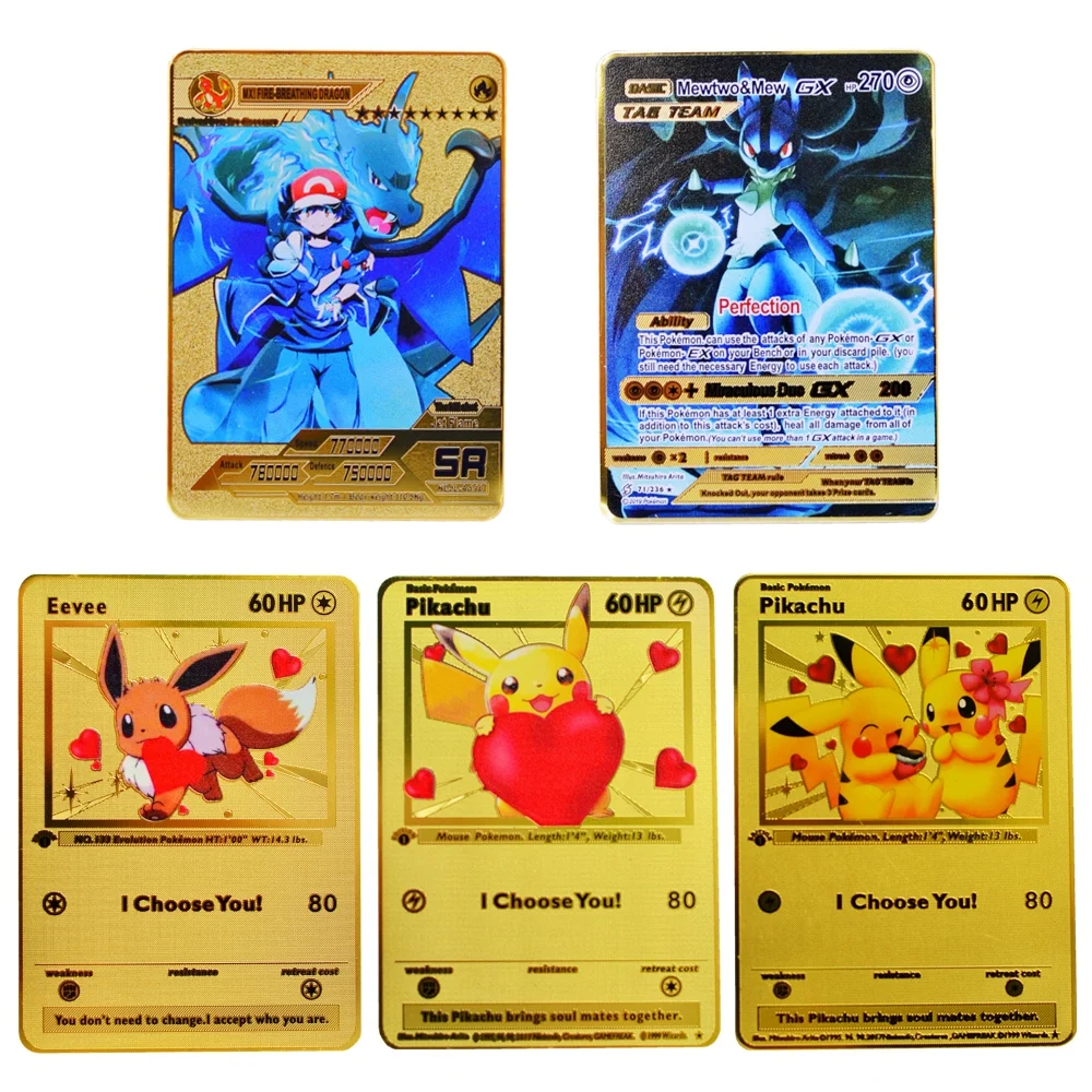 5Pcs-Metal-Pokemon-Letters-Pokemon-Cards-Venusaur-Vmax-Charizard ...