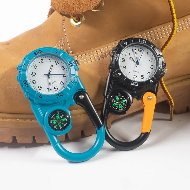 Outdoor Sports Mountaineering Pocket Watch Compass Carabiner Hanging ...