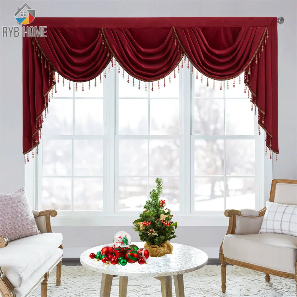 New-European-style-Italian-Velvet-Shading-Curtains-Valance-for-Living ...