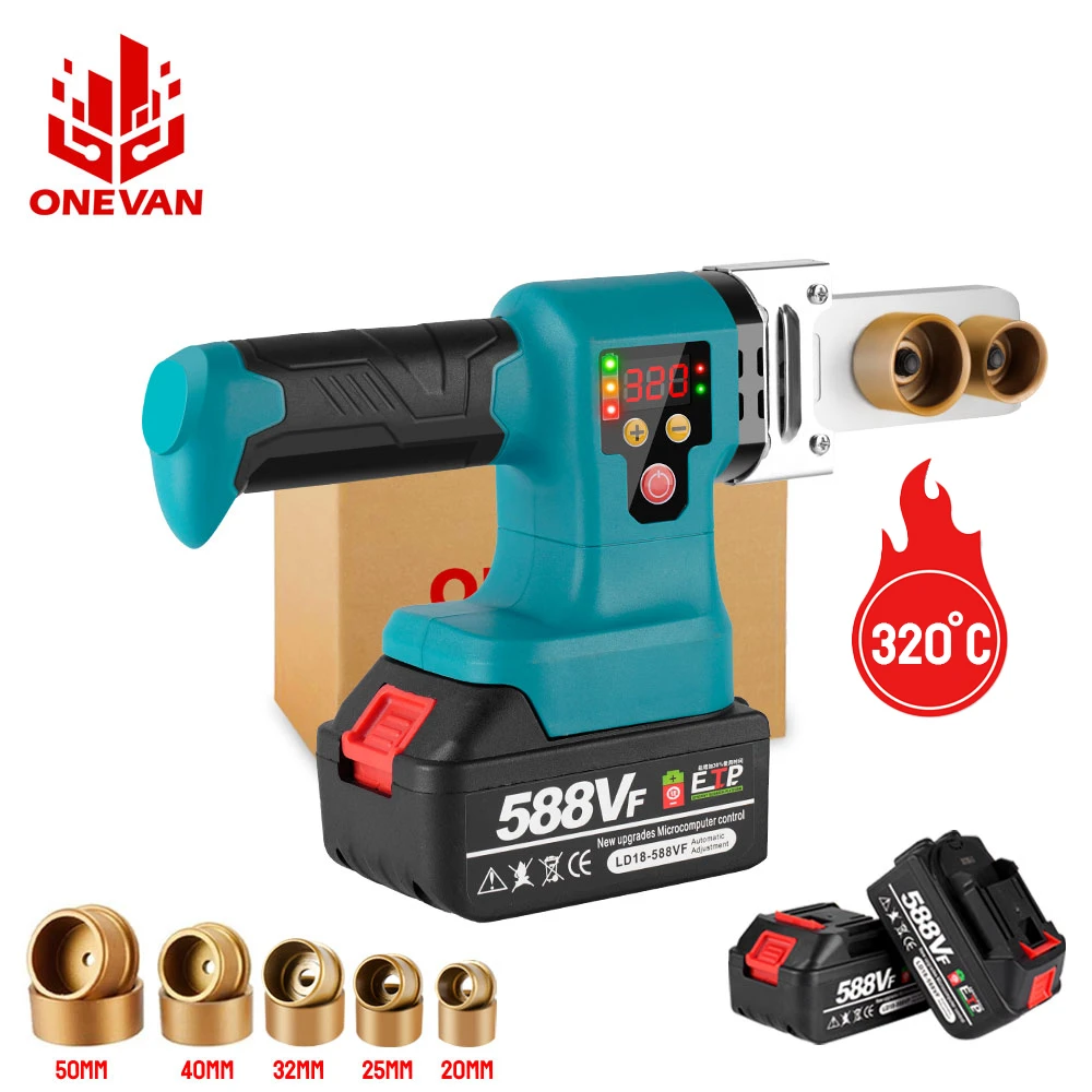 Onevan 1400w Cordless Plastic Welding Machine Pe/ppr/pb/ppc Pipe Melter ...