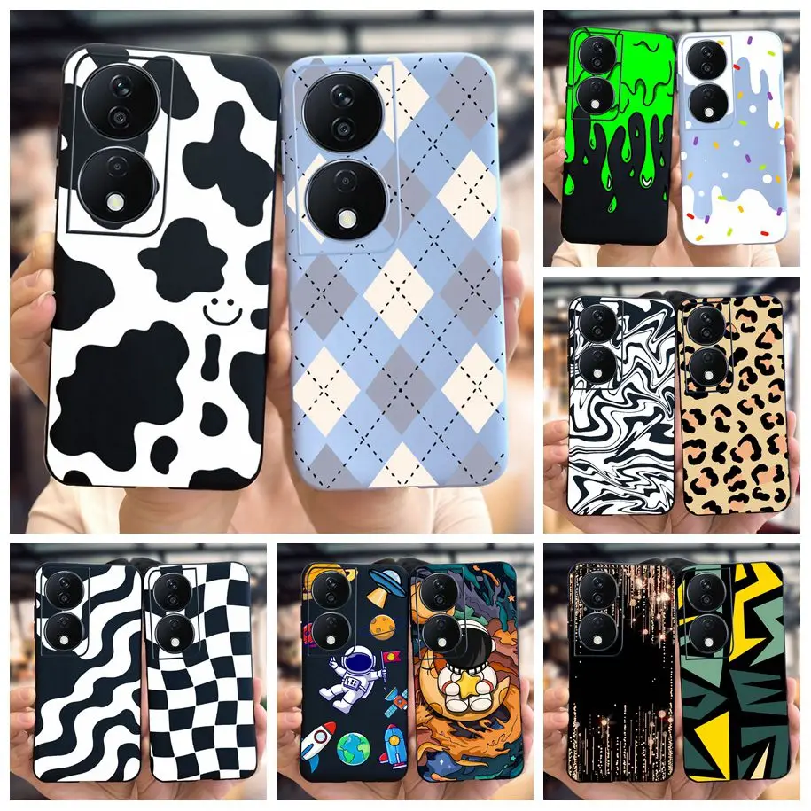 For Huawei Honor X7b Case Cute Milk Cow Slim Matte Soft Silicone Phone ...