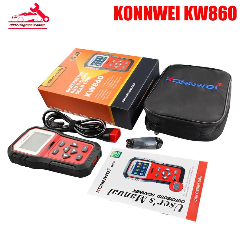 Konnwei Kw860 Obd2 Car Scanner Obdii Automotive Diagnostic Tool Full Mode Upgraded Kw850 Odb ...