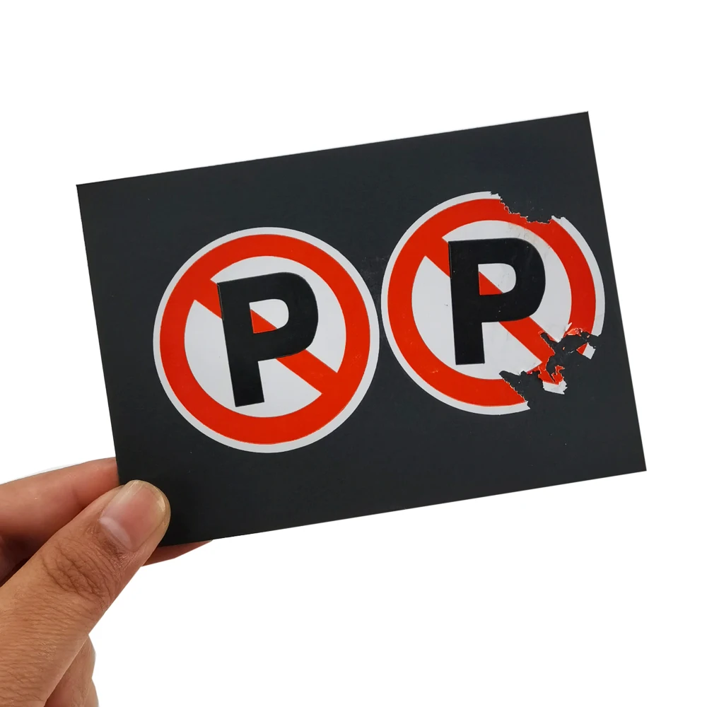 30pcs-Dia-100mm-Destructible-Labels-With-Logo-Of-No-Parking-Sign-For ...