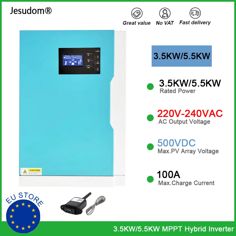 MPPT Hybrid Inverter 3.5KW 5.5KW 24VDC To 230VAC With Pure Sine Wave ...