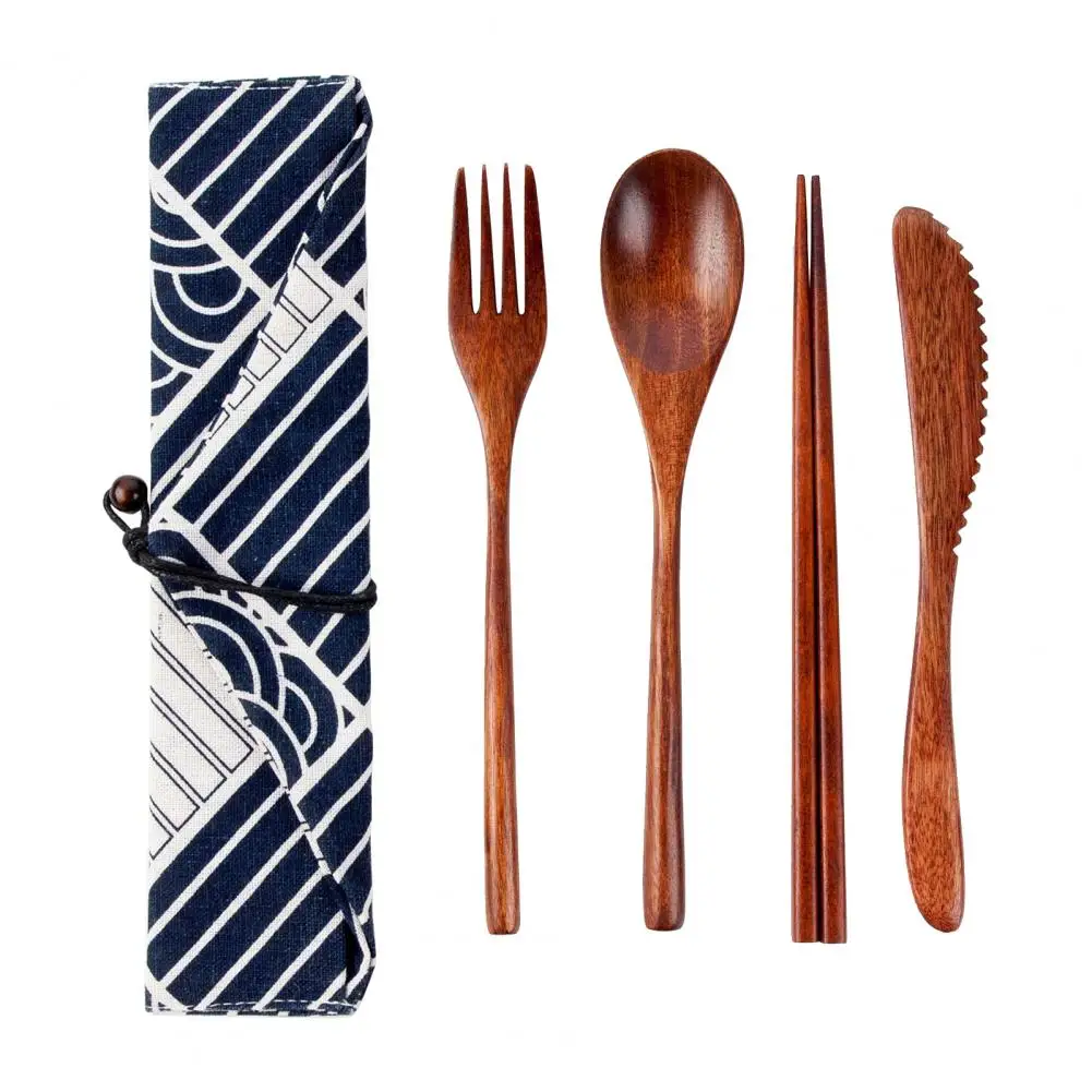 Japan-Style-Wooden-Tableware-Set-Spoon-Fork-Chopsticks-With-Storage ...