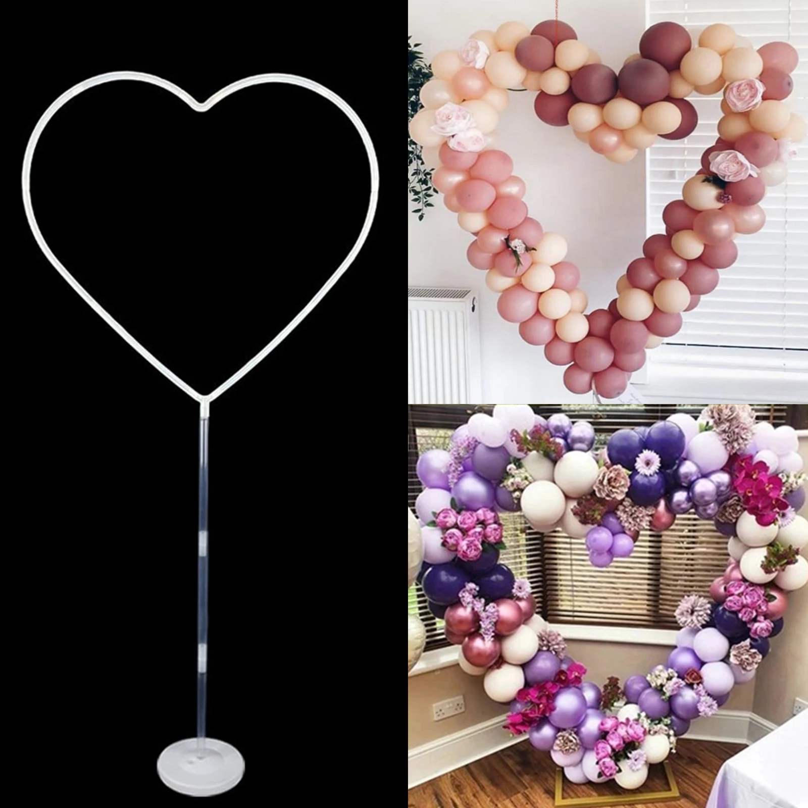 Heart Balloon Arch Holder With Base Wedding Arch Plastic Round Ring ...