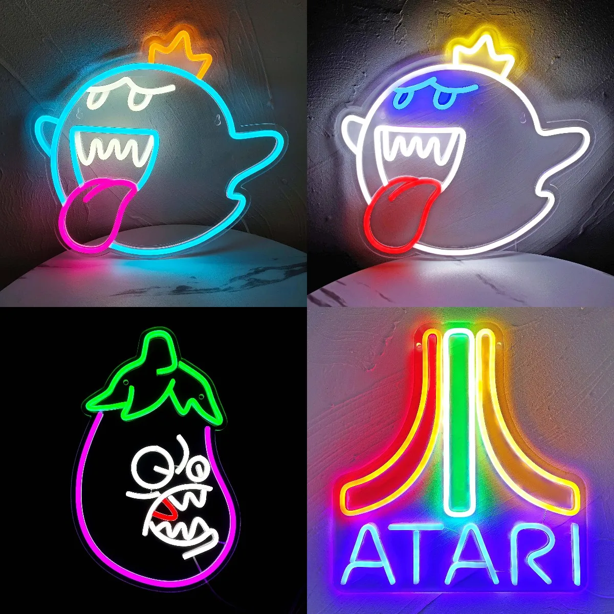 Neon-Sign-King-Boo-The-Ghost-Face-LED-Neon-Light-for-Game-Room-Decor ...