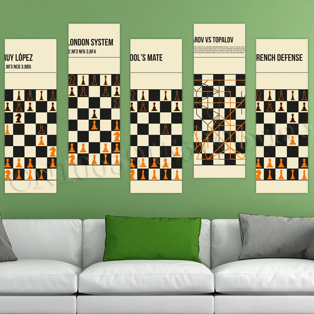 HD Prints Wallpaper Home Decor Painting Chess Games And Openings Poster ...
