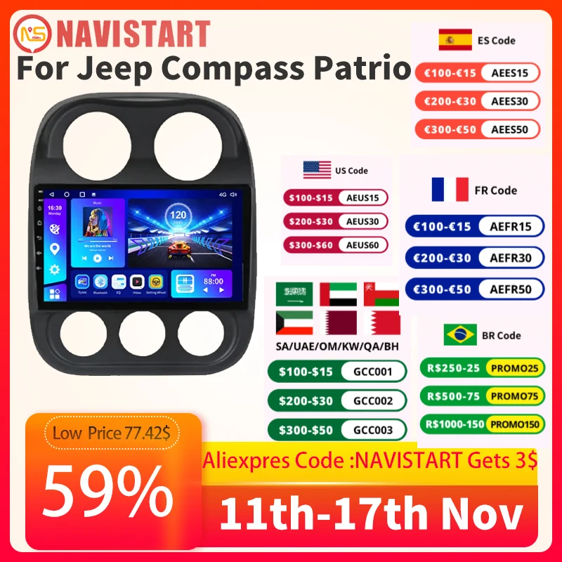 NAVISTART-Car-Radio-For-Jeep-Compass-Patriot-2010-2016-Autoradio-Stereo ...