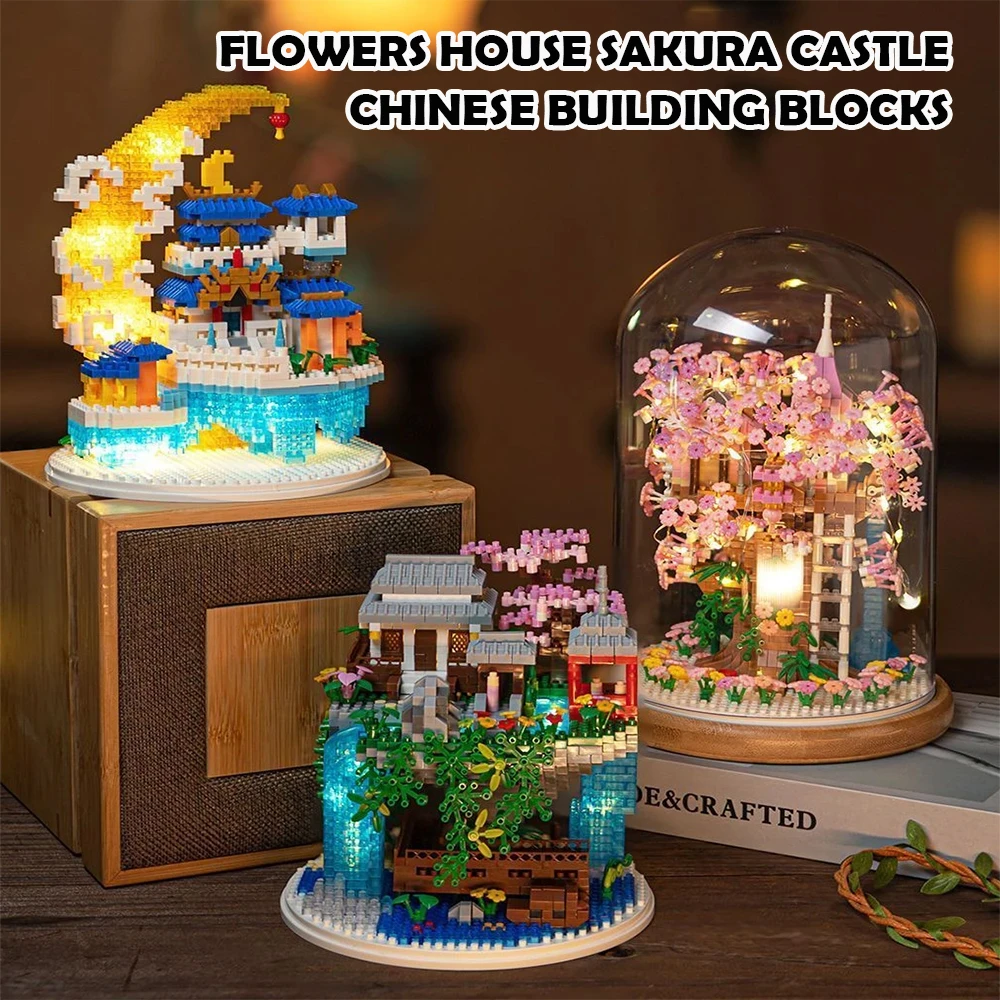 Flower Sakura Tree House Chinese Architecture Constructor set City ...