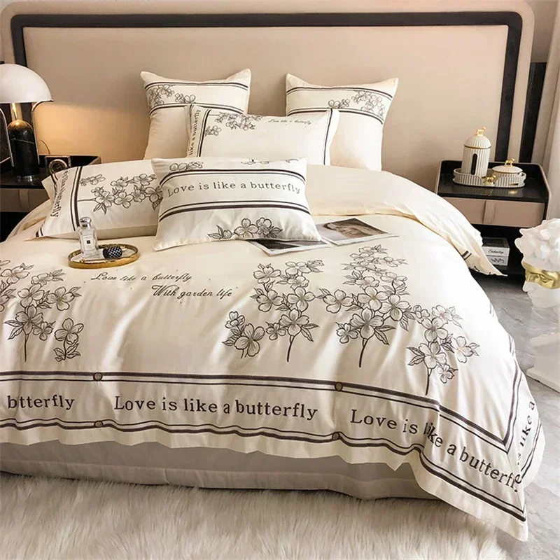 High-End-French-Style-Embroidered-Pure-Cotton-Bedding-Set-Luxury-100s ...