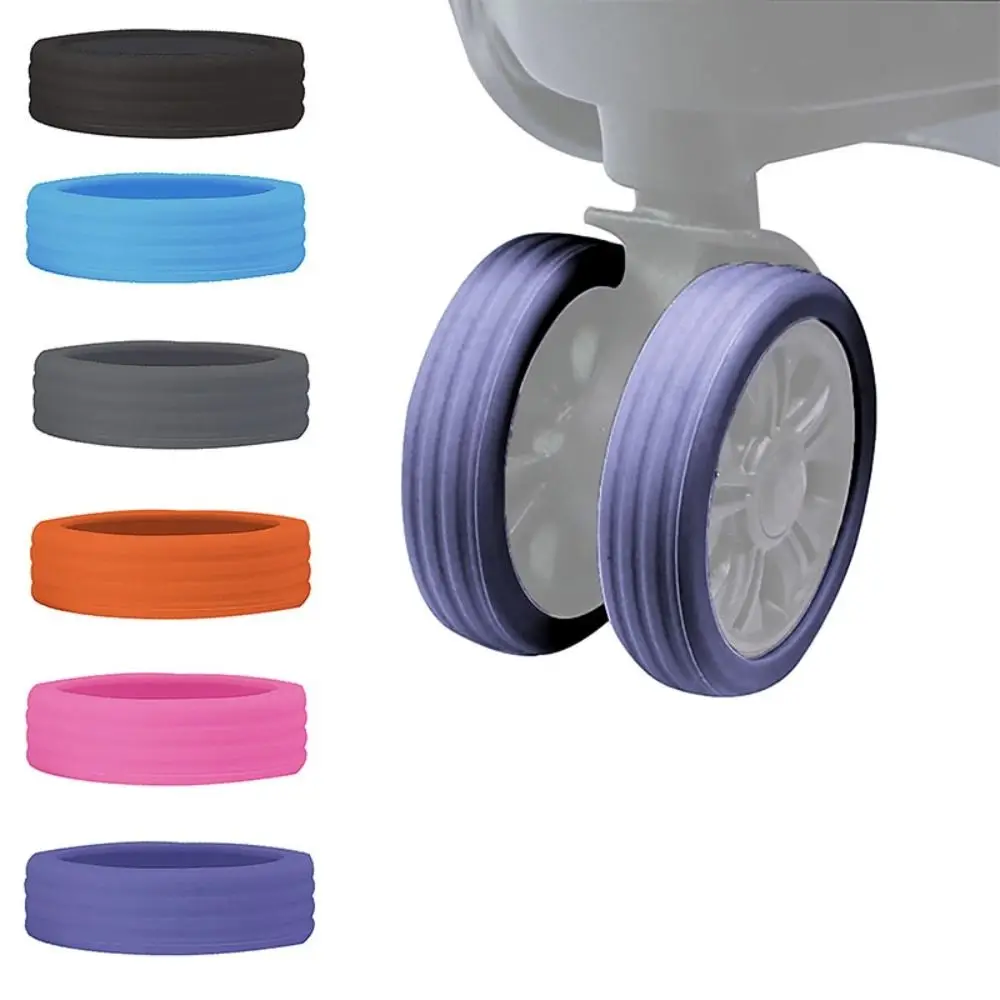 4-8PCS-Luggage-Wheels-Protector-Silicone-Wheels-Cover-Suitcase-Reduce ...