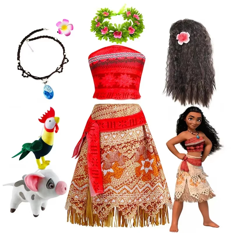 Disney Moana Dress for Kids Girls Princess Vaiana Cosplay Carnival ...