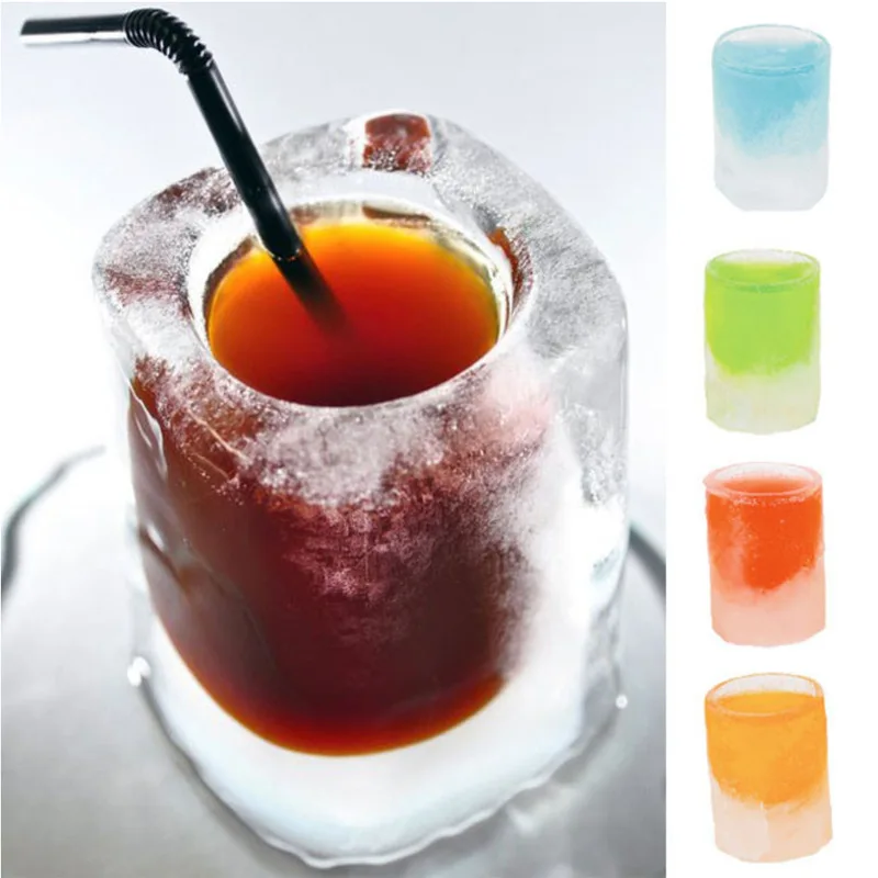 Creative 4 Grids Ice Cube Tray Mold Cup Mould Makes Shot Glass Ice ...