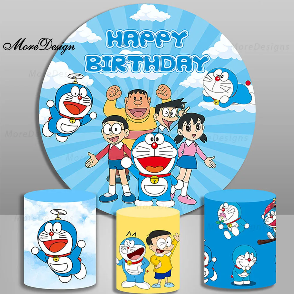 Doraemon-Photo-Backdrop-Round-Cylinder-Covers-Dorami-Nobi-Nobita ...