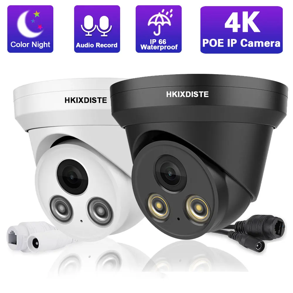 Full Color Night Vision Poe Security Camera 4k Outdoor Waterproof ...