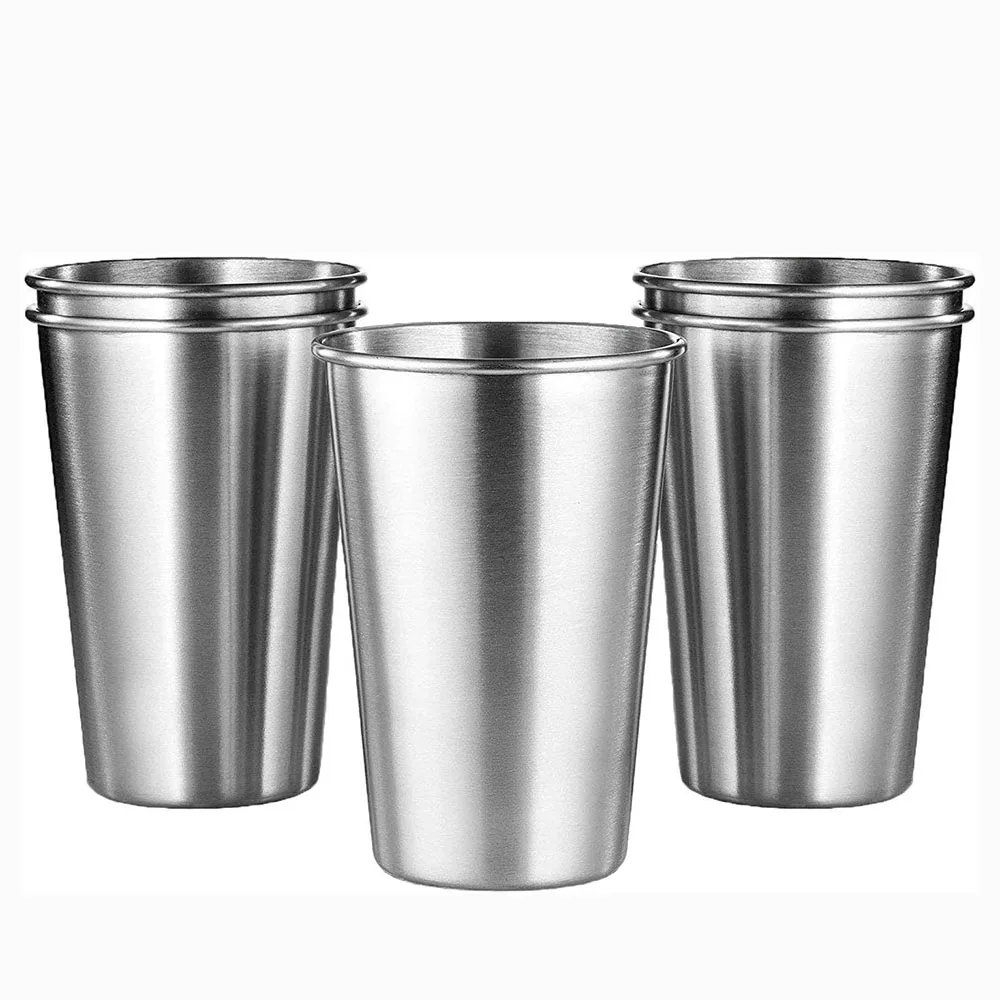480ml-16-Ounce-Stainless-Steel-Pint-Cups-Shatterproof-Cup-Tumblers ...