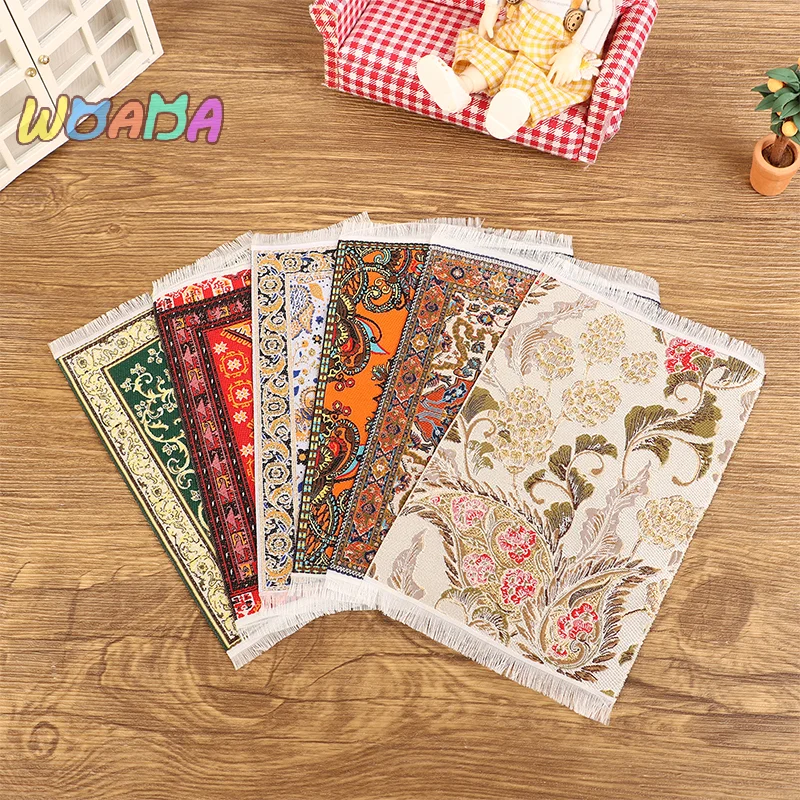 1-12-Dollhouse-Miniature-Handmade-Woven-Floor-Mat-Mini-Floor-Rug-Cover ...