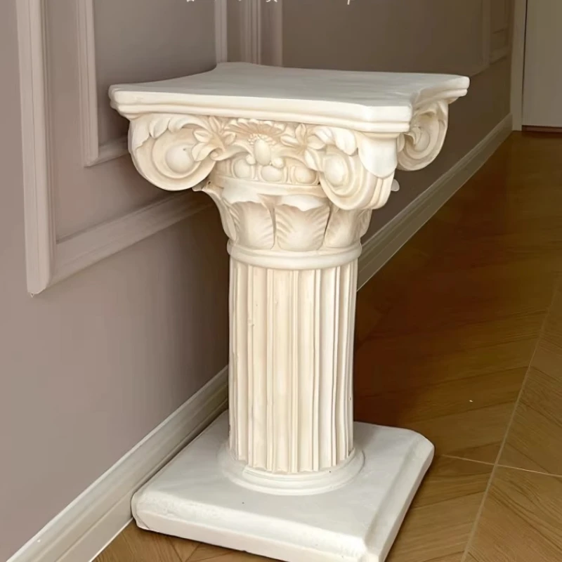 European Roman Column Decor, Distressed Garden Pedestal for Villa ...