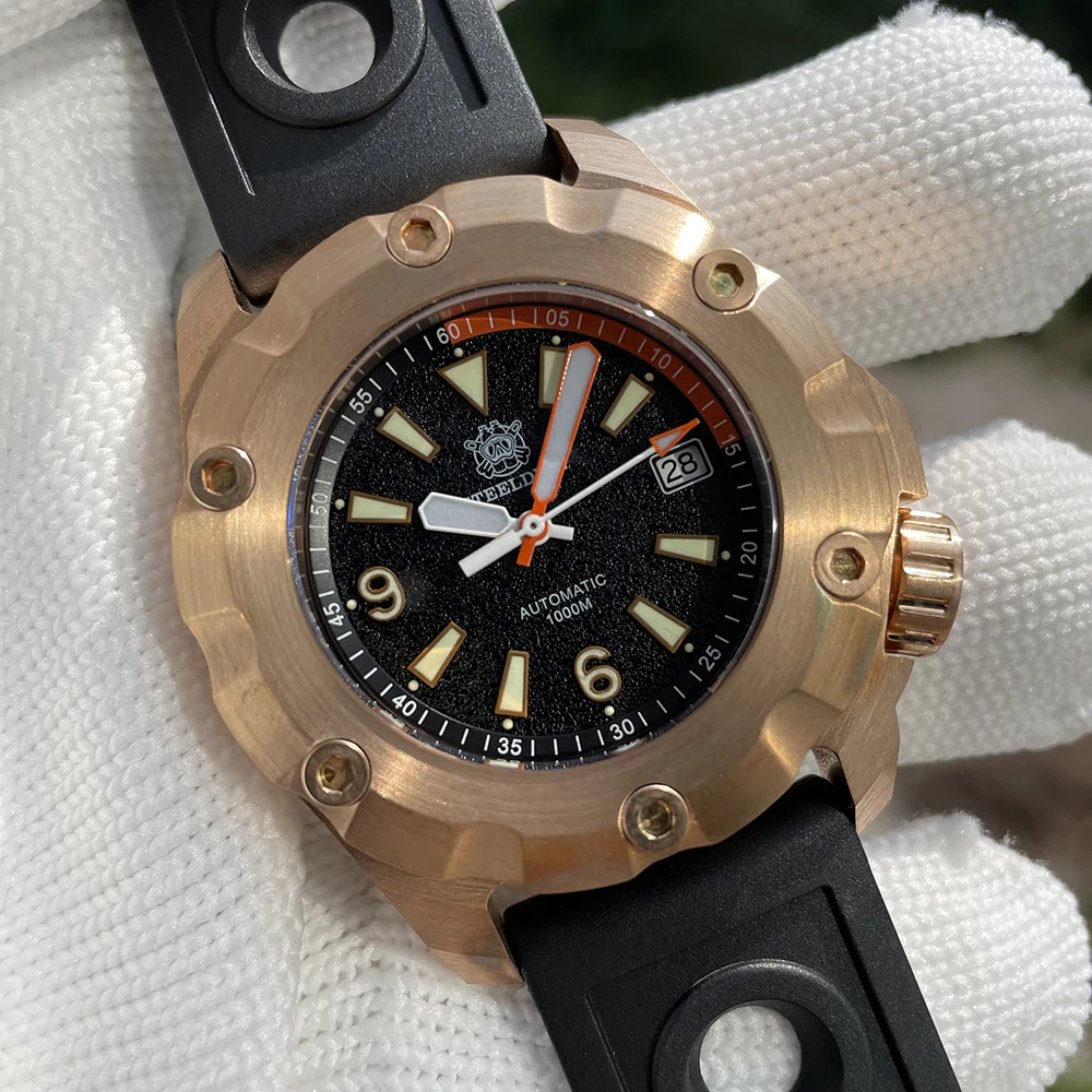 Big Bronze Mechanical Watch Steeldive Sd1942s Sapphire Crystal Swiss ...