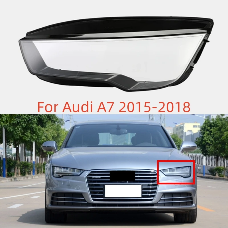 For-Audi-A7-2015-2016-2017-2018-Transparent-Housing-Front-Headlights ...