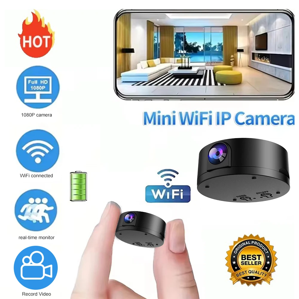 Mini Camera Wireless 1080P HD Wifi Indoor Home Night Vision Monitoring ...
