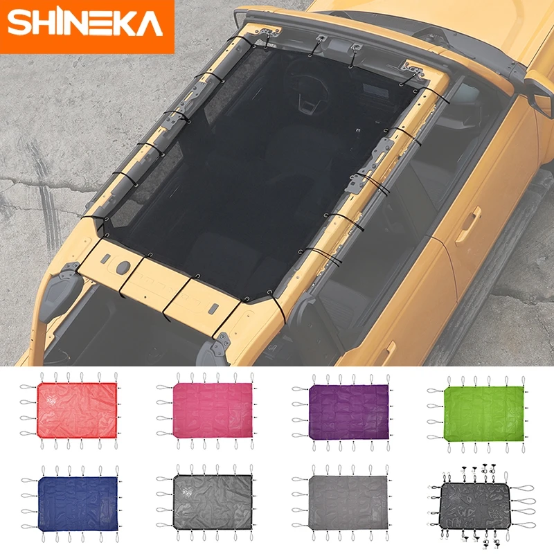 Shineka 자동차 커버 Pvc 차양 지붕 상단 메쉬 자외선 차단 절연 그물 보호 4 도어 액세서리 포드 브론코용 포드