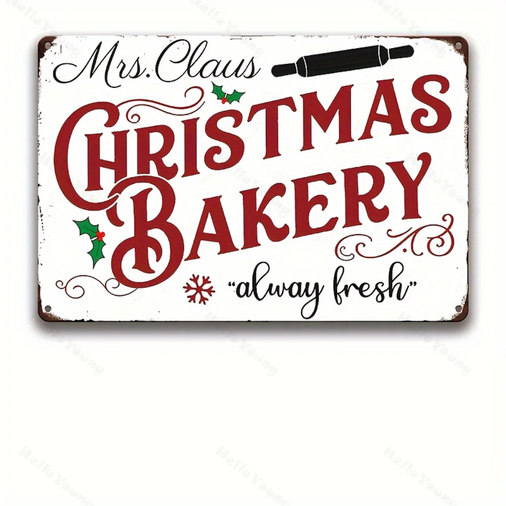 Christmas-Holiday-Metal-Tin-Sign-Holiday-Holly-Decor-Mrs-Claus ...