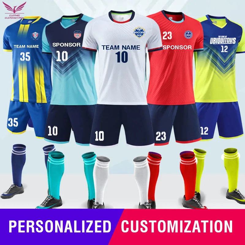 custom Soccer jersey set men football uniform Personality customization ...