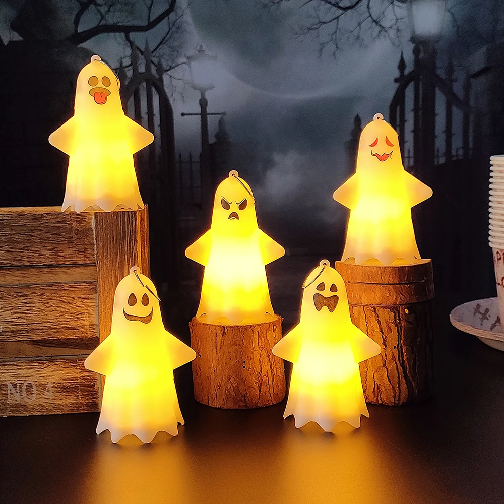 5-Style-Emoticons-Cute-Glowing-Ghost-Lamp-Halloween-Home-Garden ...