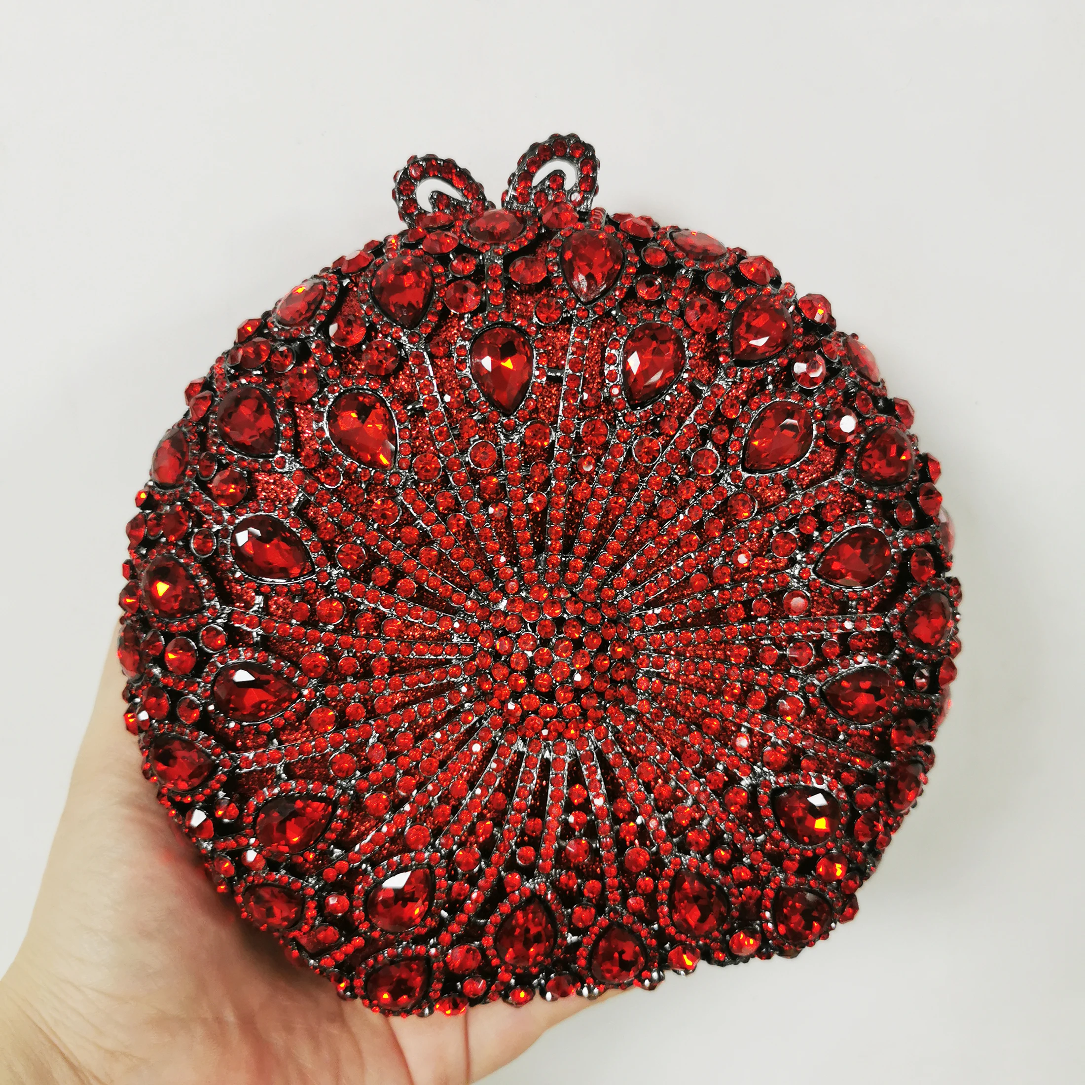 XIYUAN-Woman-Red-AB-Blue-Gren-Gold-Crystal-Clutches-Wedding-Round ...