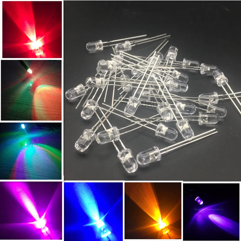 1000PCS-5mm-LED-Dancing-Flashing-White-Warm-White-Red-Green-Blue-Yellow ...