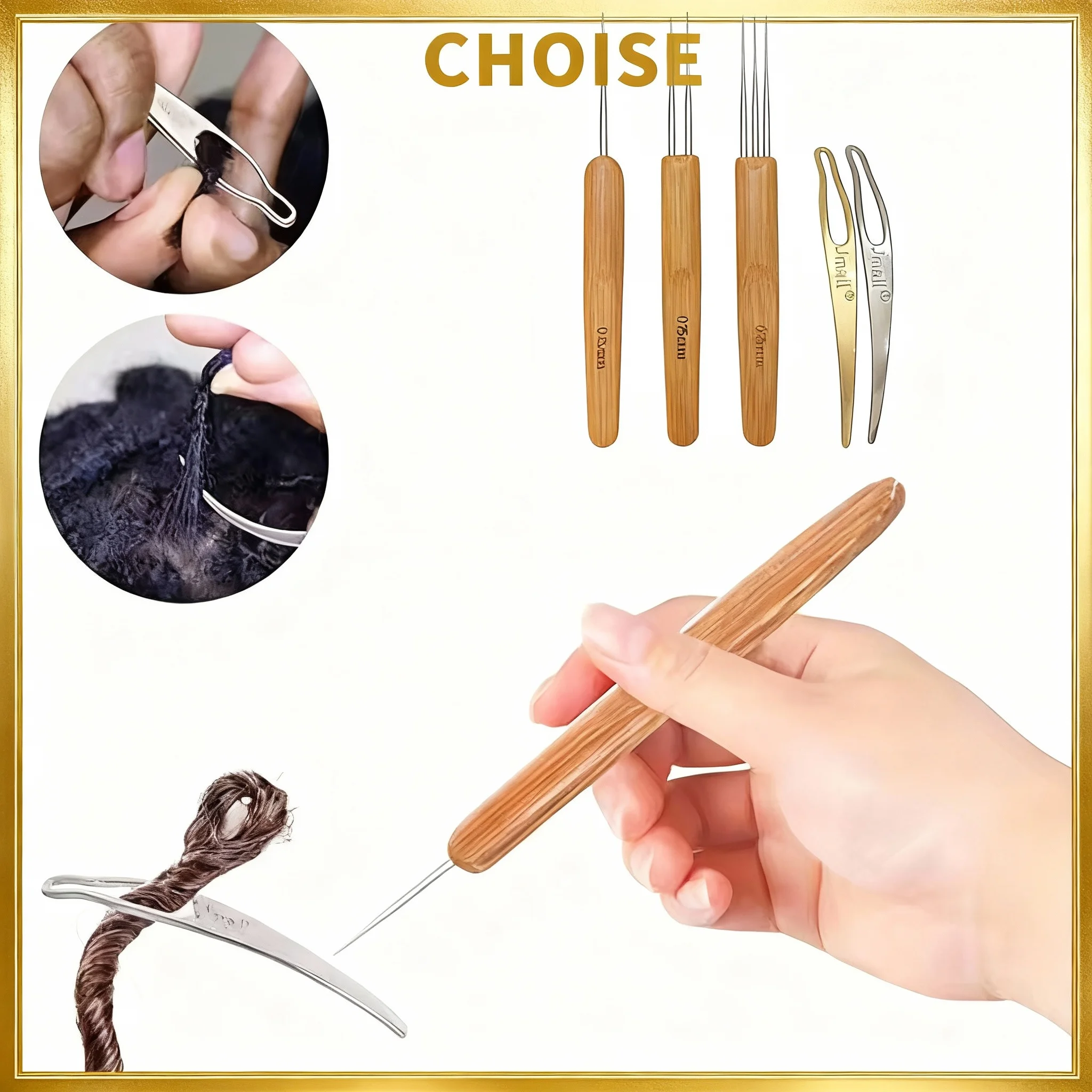 5 Pcs Dreadlock Crochet Hook Tool, Braid Hair Dreadlocks Needle Weaving ...