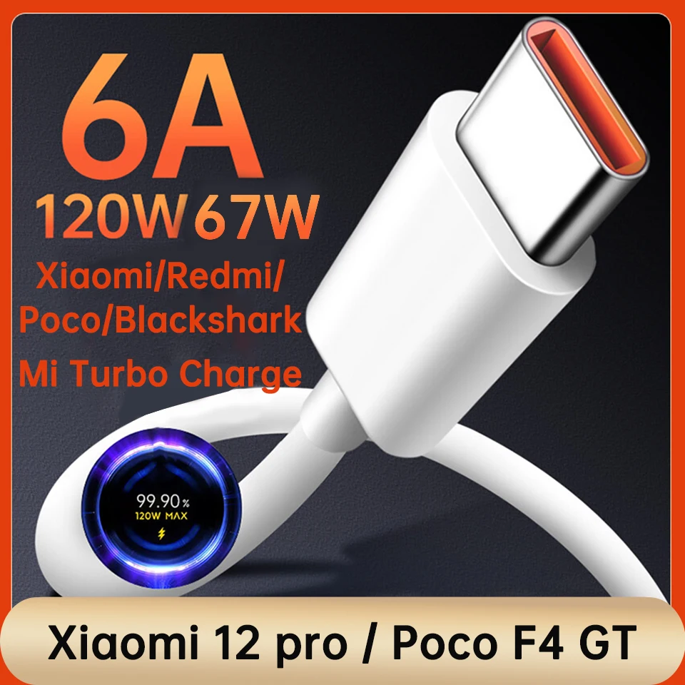 Xiaomi-Original-Turbo-Charger-Cable-Usb-C-120w-Fast-Charging-6A-Mi-13 ...