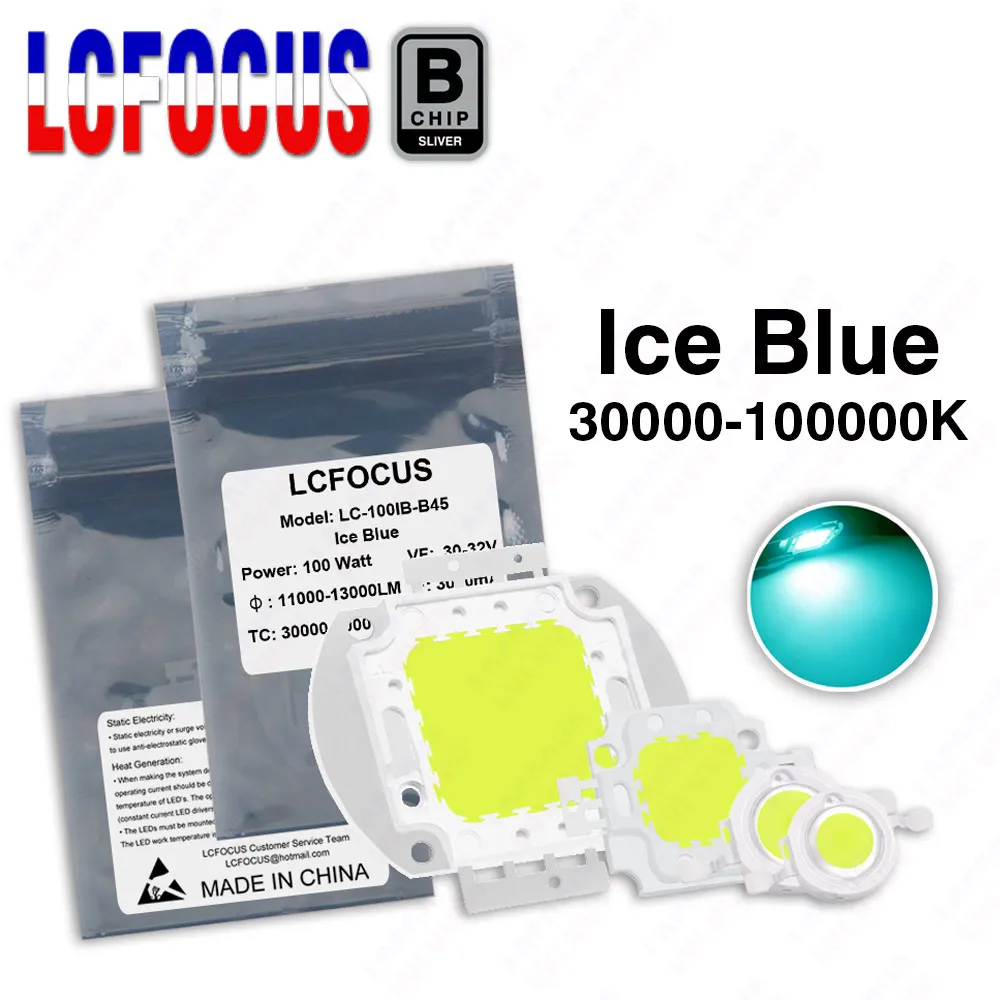 LED COB Chip 1W 3W 5W 10W 20W 30W 50W 100W 200W 300W Ice Blue 30000 ...