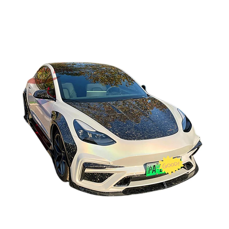 For-Teslas-Model-3-upgrades-IMP-style-fiberglass-hood-front-bumper ...