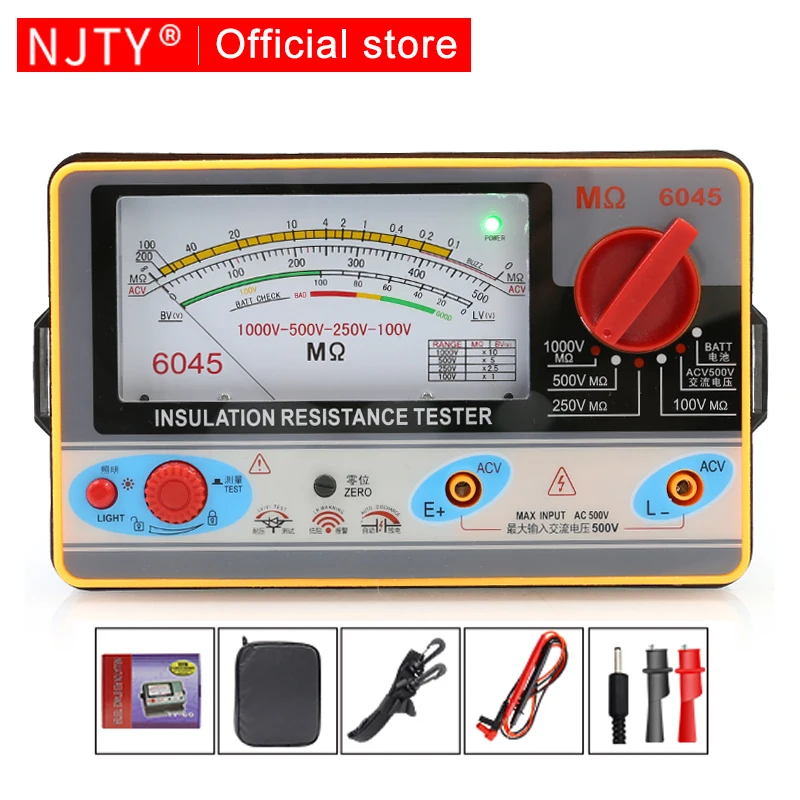 NJTY-Tipo-Puntero-Medidor-de-Resistencia-de-Aislamiento-TY6045-Megohmetro-Volt-metro-100V-250V ...