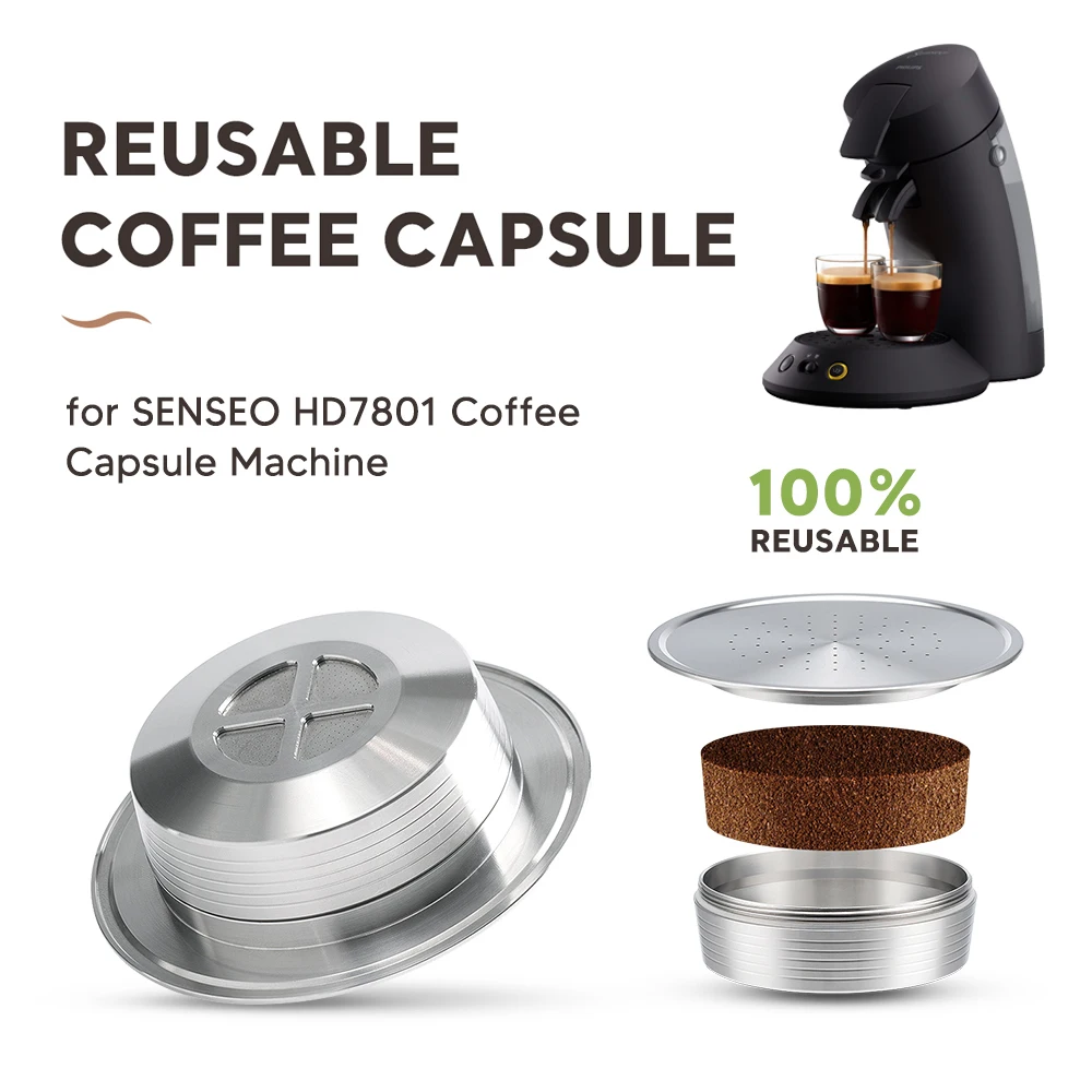 Reusable-Coffee-Capsule-for-Senseo-HD7801-Coffee-Maker-Crema-Refillable ...
