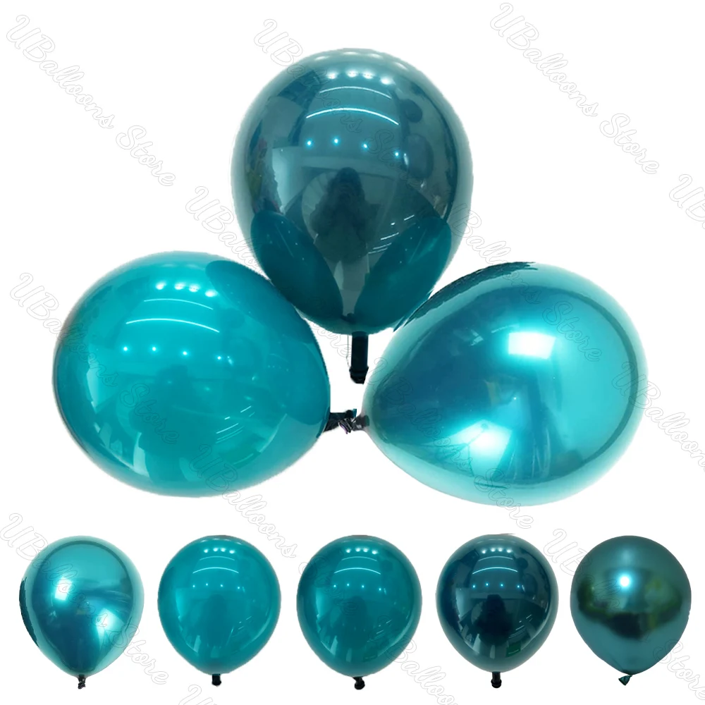 5-10-12-18inch-Dark-Teal-Balloons-Teal-Blue-Single-Layer-Double-Stuffed ...
