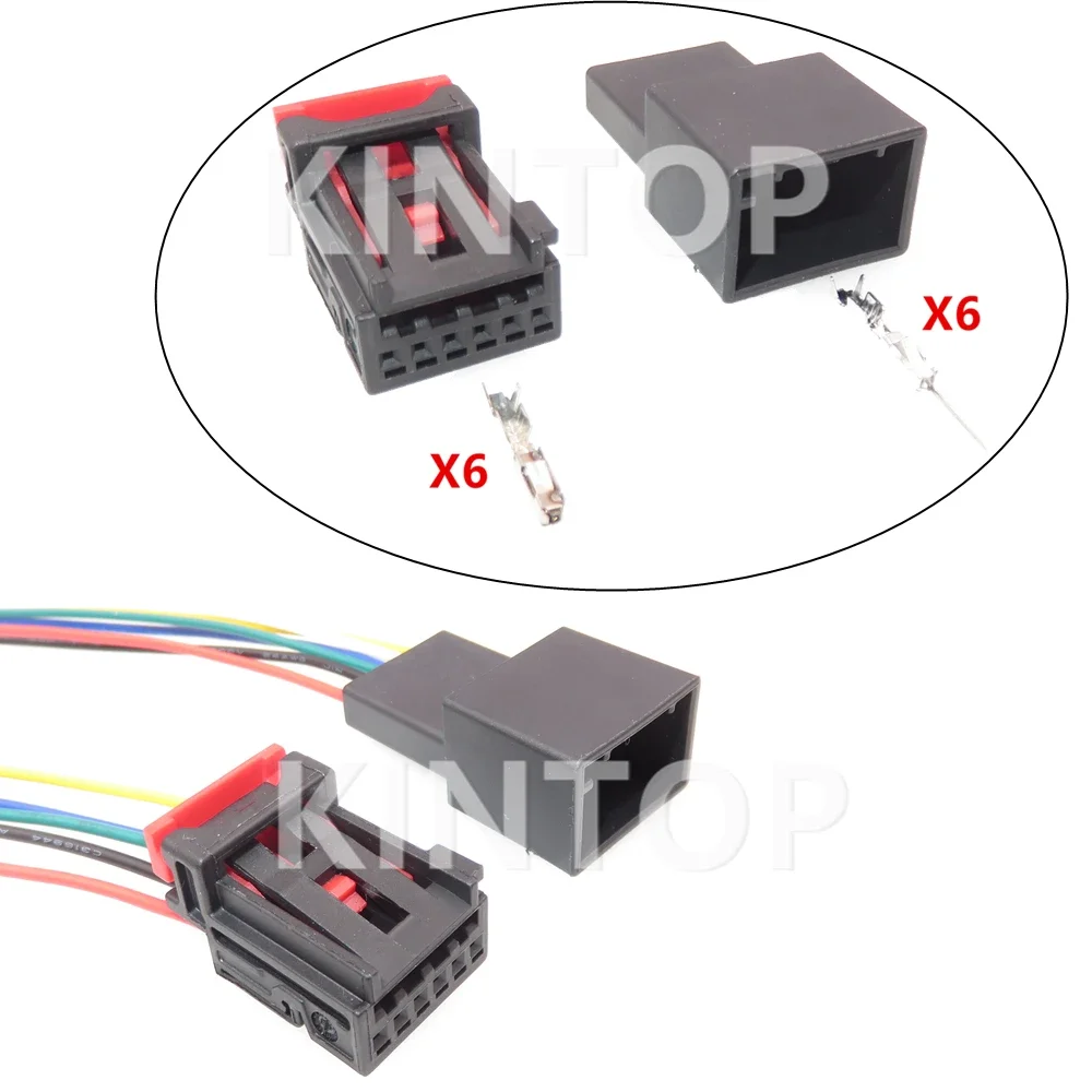 1 Set 6 Pins Car AC Assembly Unsealed Connector with Wires Auto Wiring ...