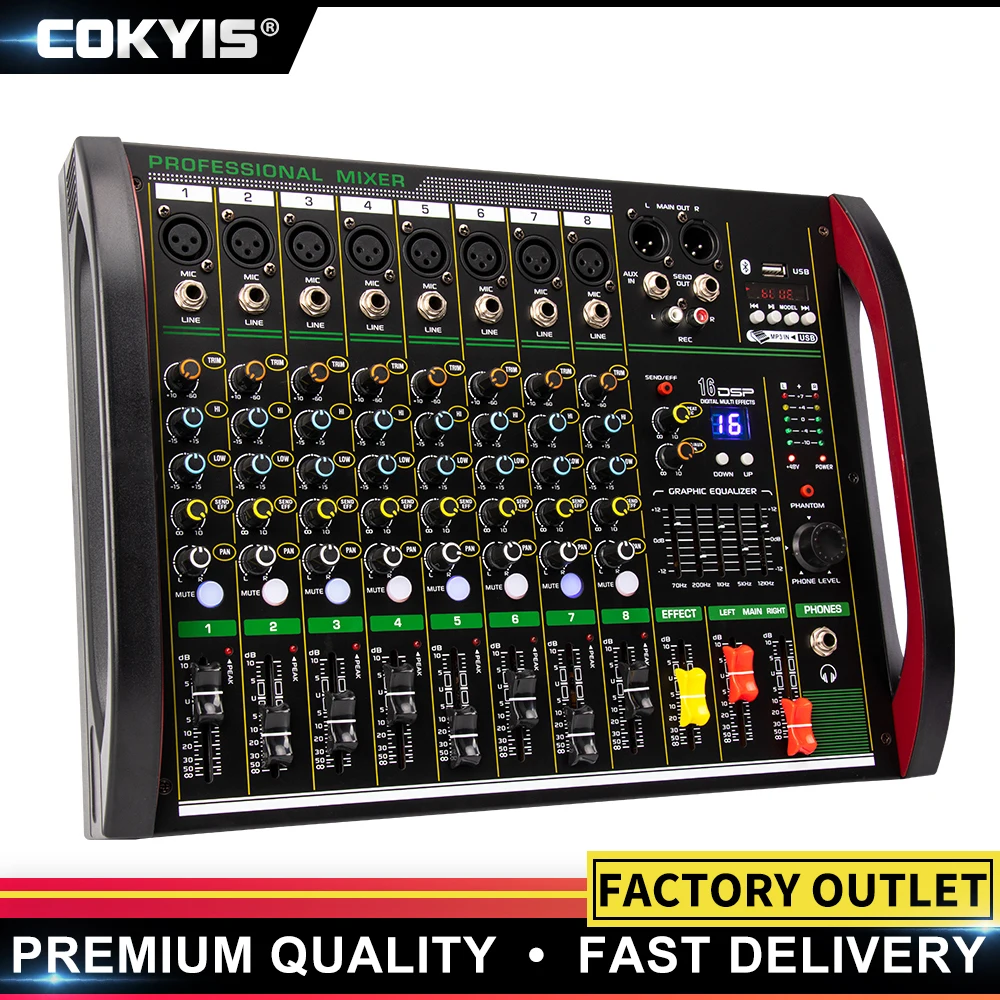 4-8-channel-mixer-DSP-reverberation-effect-professional-Bluetooth-USB ...
