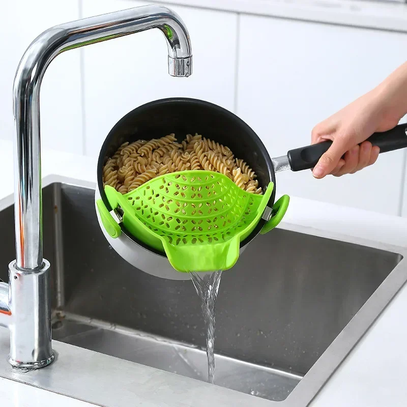 Universal-Silicone-Clip-on-Pan-Pot-Strainer-Anti-spill-Pasta-Pot ...