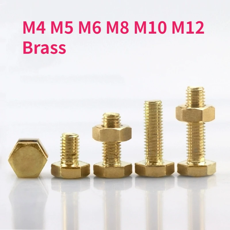 M4-M5-M6-M8-M10-M12-Brass-External-Hexagonal-Screws-Hexagon-Nuts-Outer ...