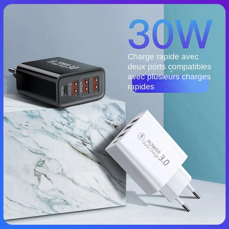 Chargeur Standard Américain Et Européen À Charge Rapide, 3usb + Type-c ...
