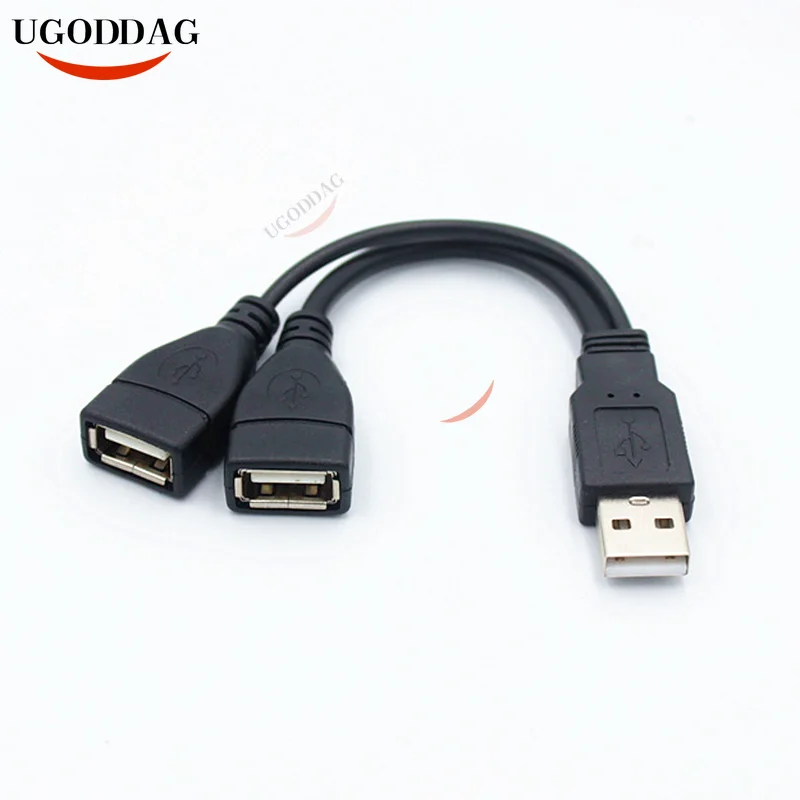 Double USB Extension A Male To 2 A Female Y Cable Power Adapter ...