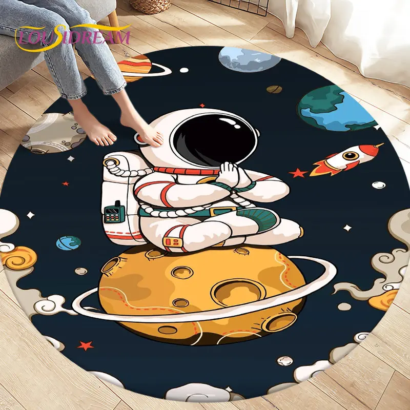 Cartoon-Space-Astronaut-Round-Rug-Carpet-Rug-for-Living-Room-Bedroom ...