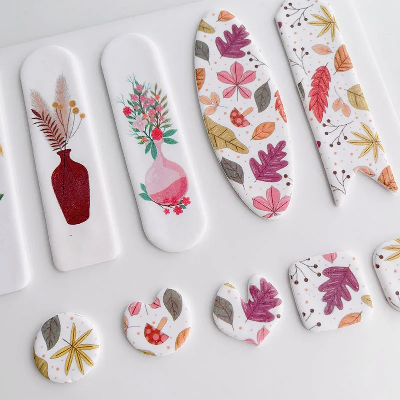 Beveled Edge Bookmark Polymer Clay Cutter Plant Floral Transfer Paper ...