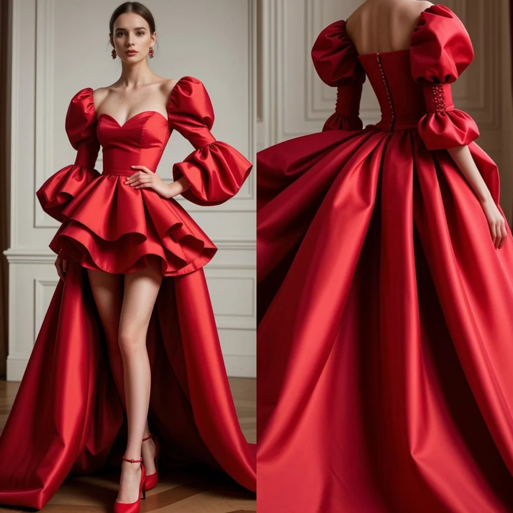 Customized-S-Pleat-Homecoming-Asymmetrical-Column-Bespoke-Occasion-Gown ...